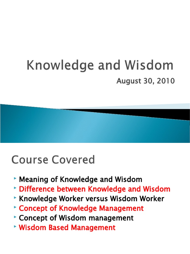 3.knowledge and Wisdom | PDF | Knowledge | Wisdom