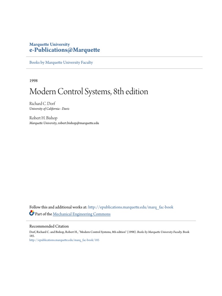 Modern Control Systems 8th edition.pdf | Control Theory | Control System