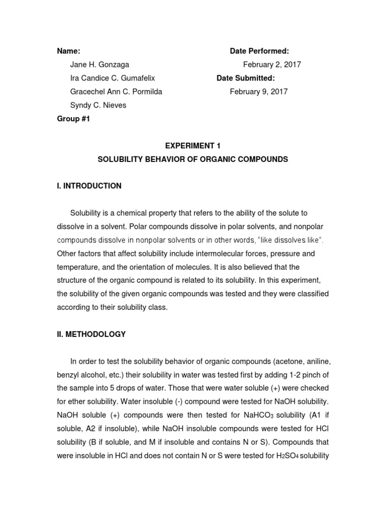 Solubility Behavior of Organic Compounds | PDF | Solubility | Solvent