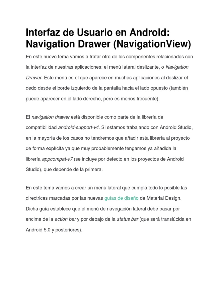23 Navigation Drawer (NavigationView) | PDF | Android (sistema ...