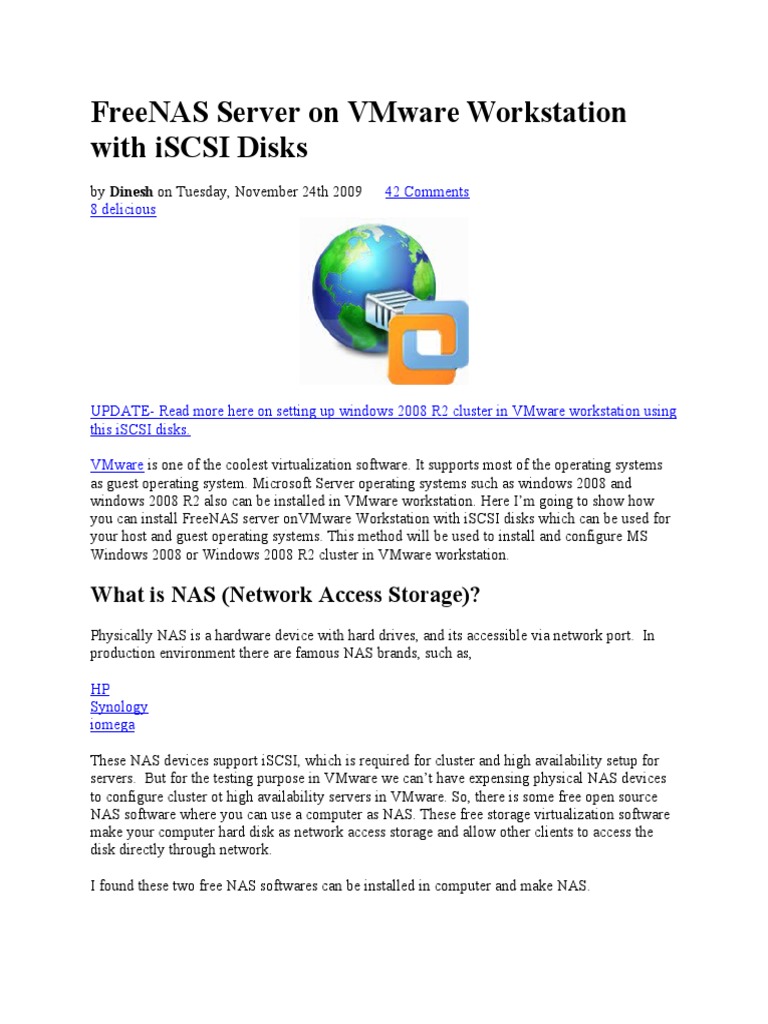 Freenas Server On Vmware Workstation Pdf V Mware Utility Software