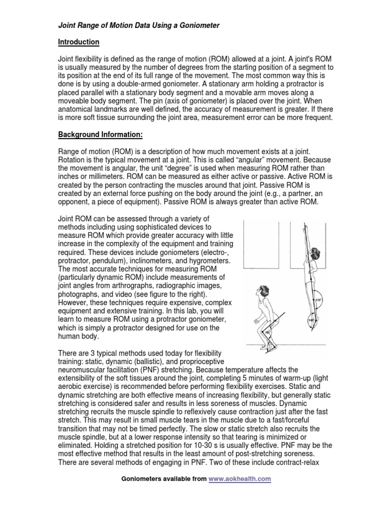 How to Use a Goniometer for ROM Measurement | PDF | Anatomical Terms Of ...