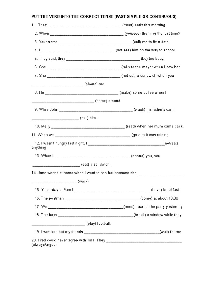 Past Simple and Continuous | PDF