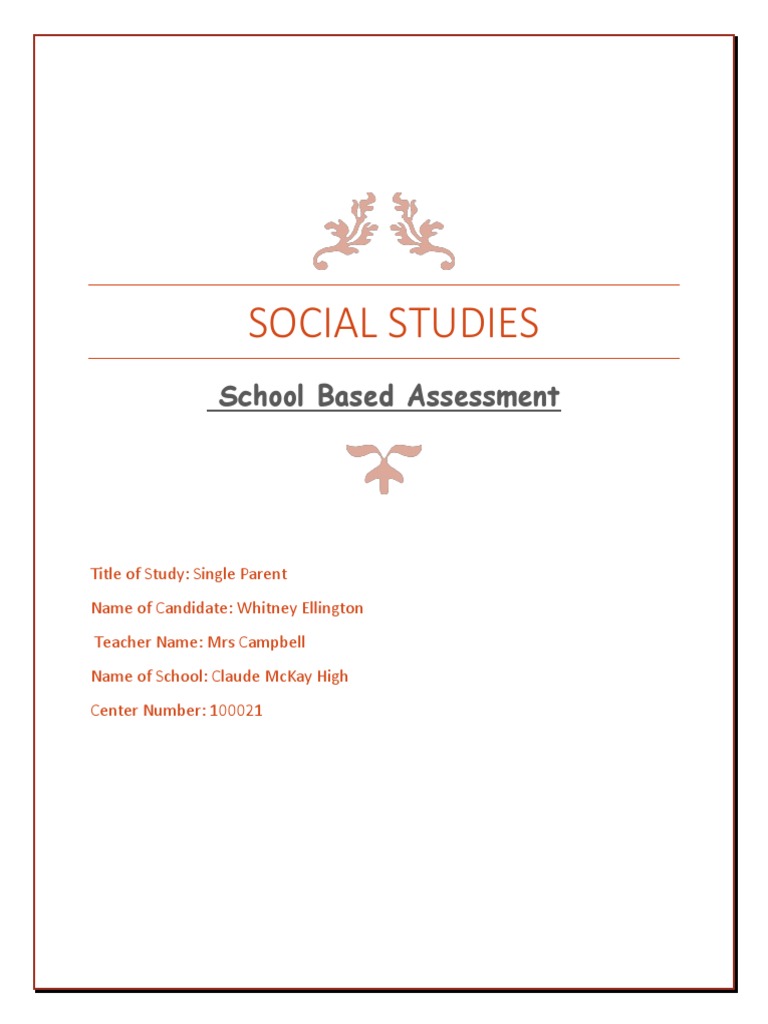 Whitney Social Studies Sba | PDF | Single Parent | Parent