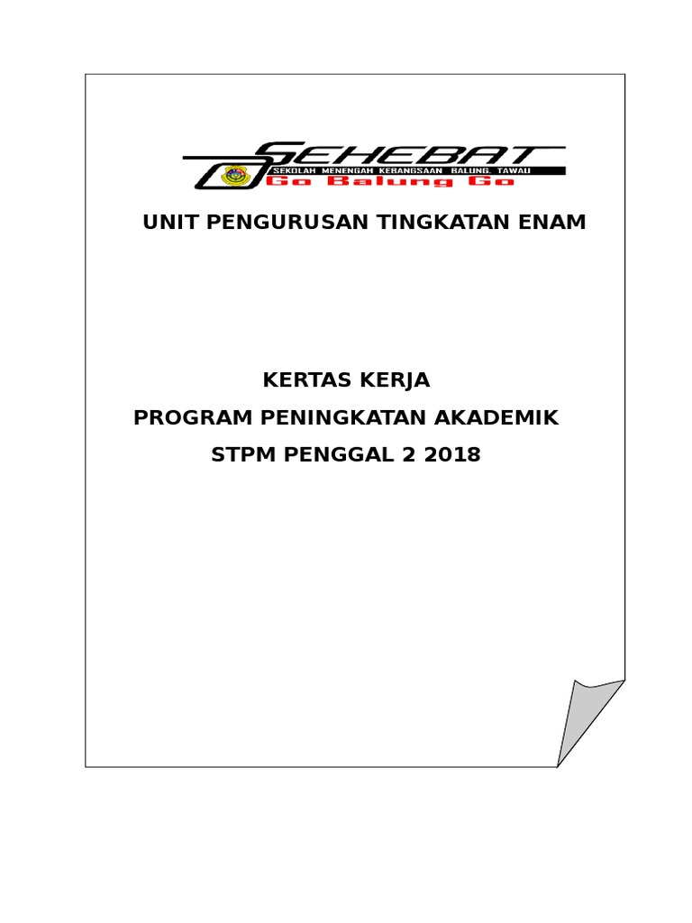 Kertas Kerja Program Kecemerlangan Akademik 2018 | PDF | Karier ...