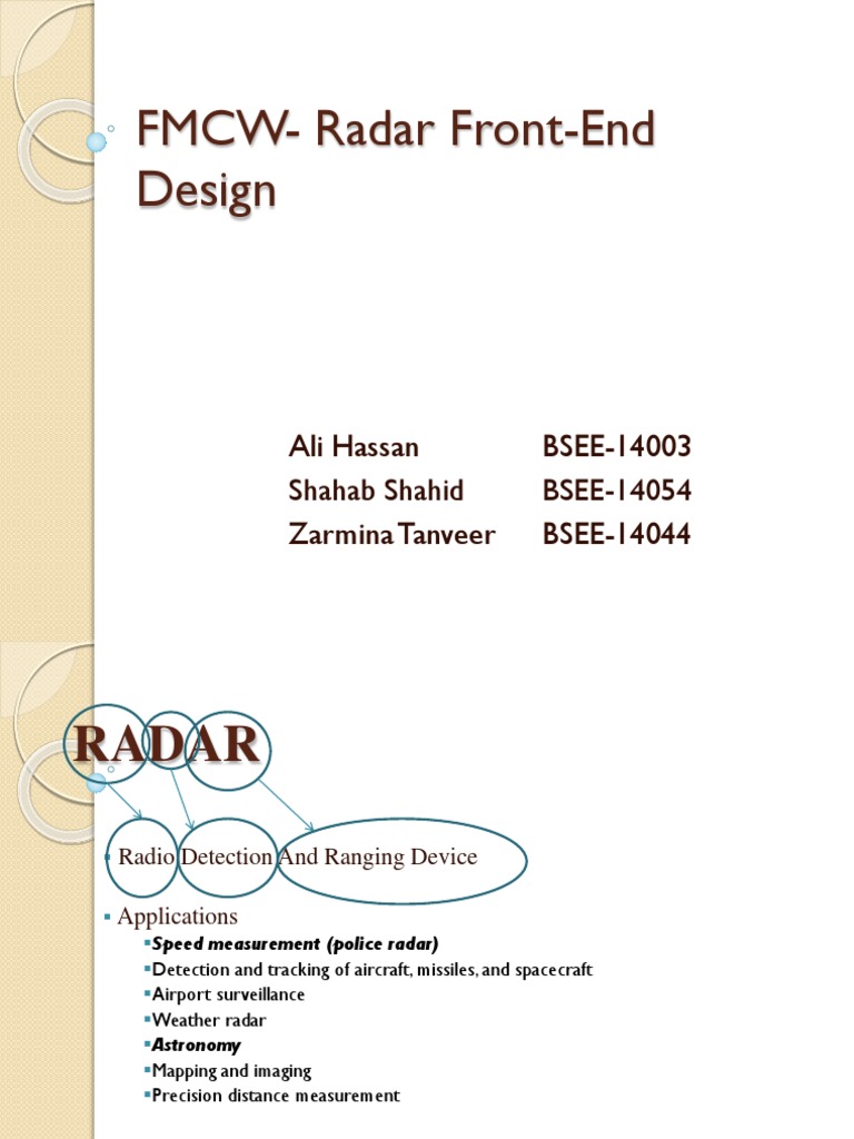 FMCW - Radar Front-End Design | PDF
