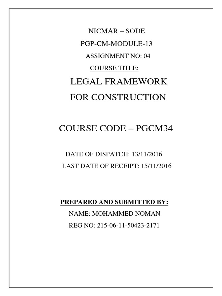 Legal Framework For Construction | PDF | Real Property | Building Code