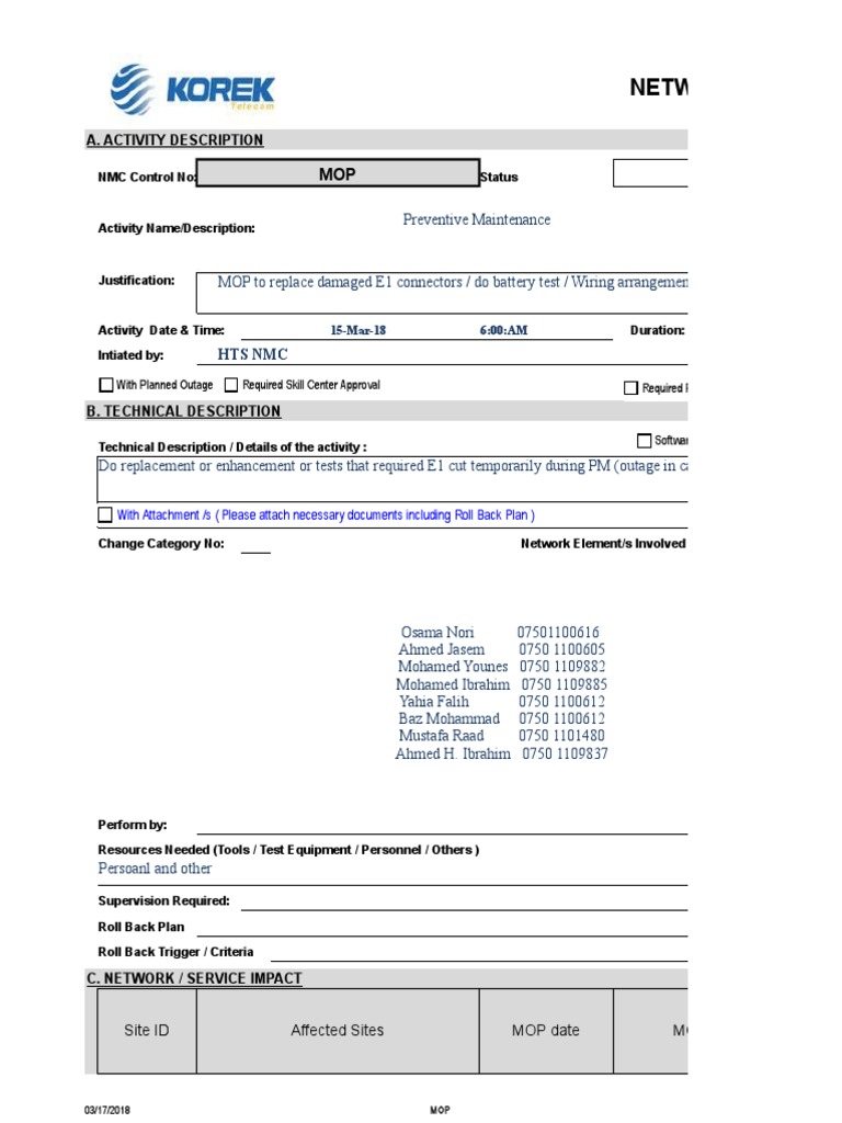 Preventive MOP | PDF | Systems Engineering | Computing