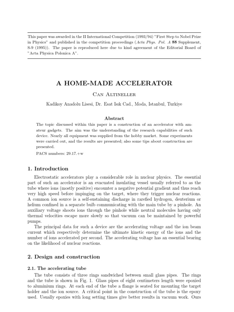 DIY Particle Accelerator | PDF | Vacuum Tube | Particle Accelerator