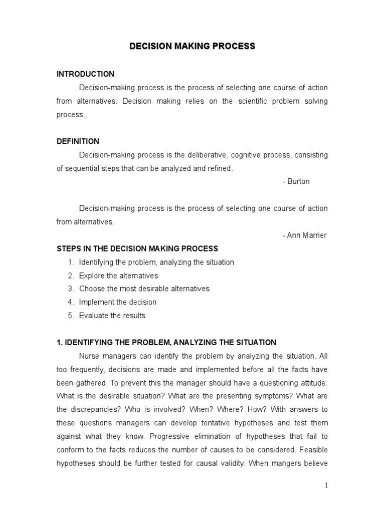 Decision Making Process | PDF | Brainstorming | Decision Making