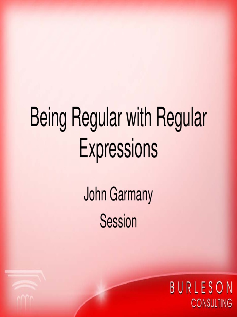 Oow Getting Regular With Regular Expressions | Download Free PDF | Regular Expression | Computer ...