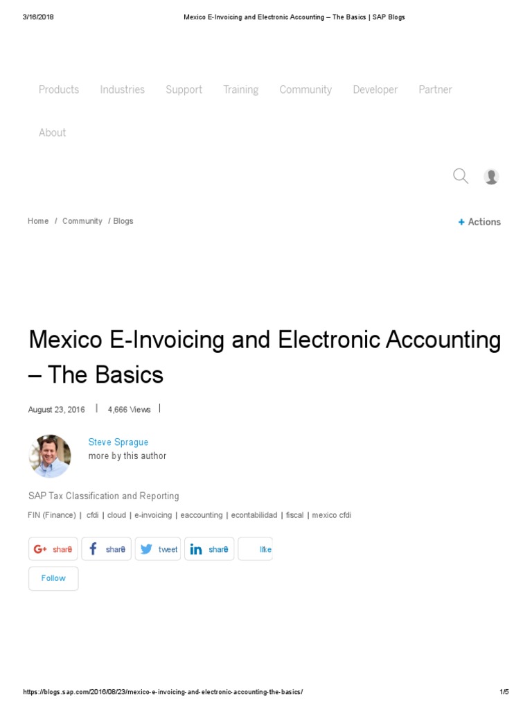 Mexico E-Invoicing and Electronic Accounting – the Basics _ SAP Blogs ...