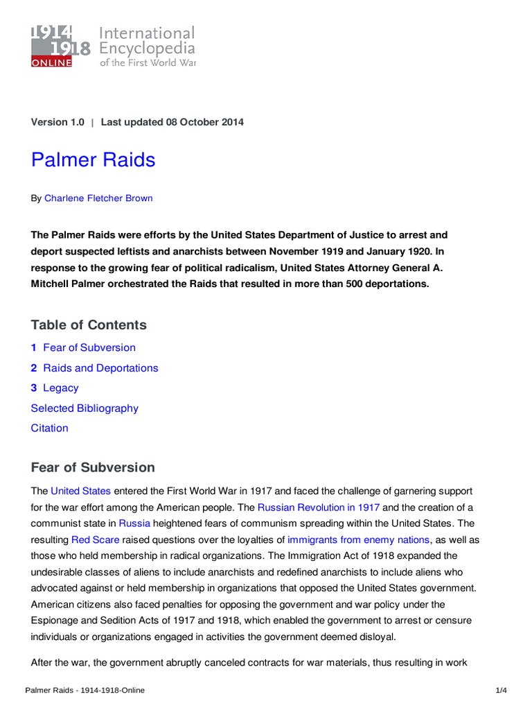 Palmer Raids | PDF | Government | Political Theories