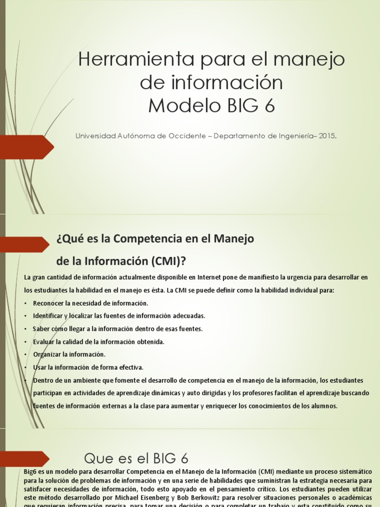 Modelo Big 6 | PDF