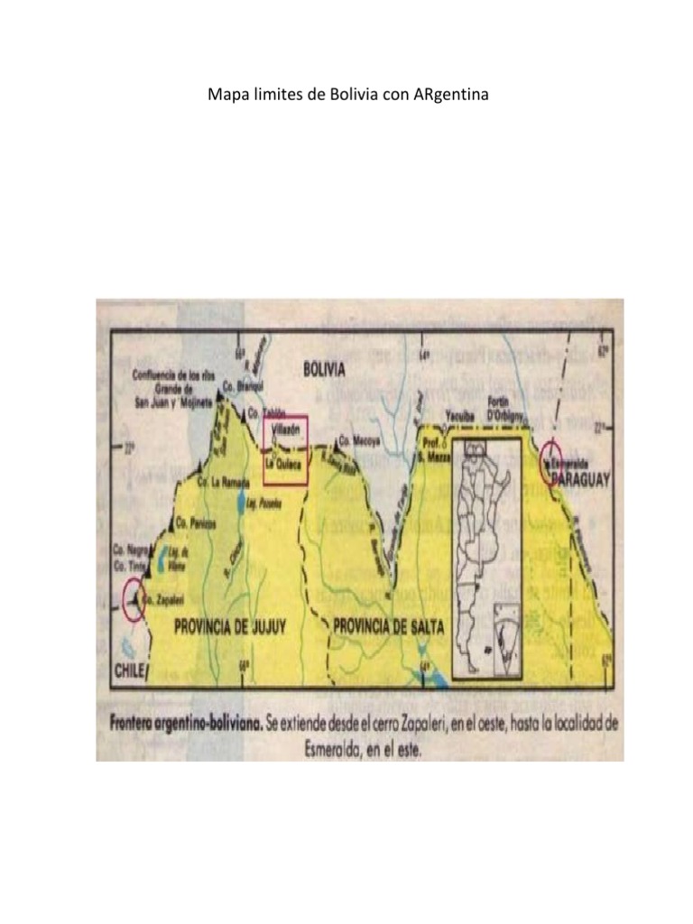 Mapa Limites de Bolivia Con ARgentina | PDF