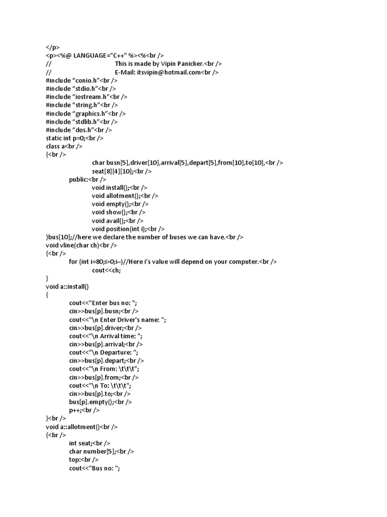 Bus Reservation System Using C Pdf Software Software Development 