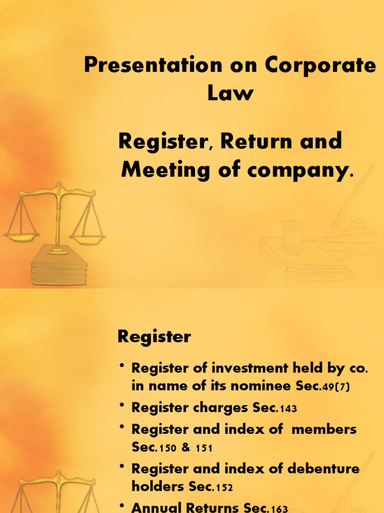 Presentation On Corporate Law | PDF | Justice | Common Law