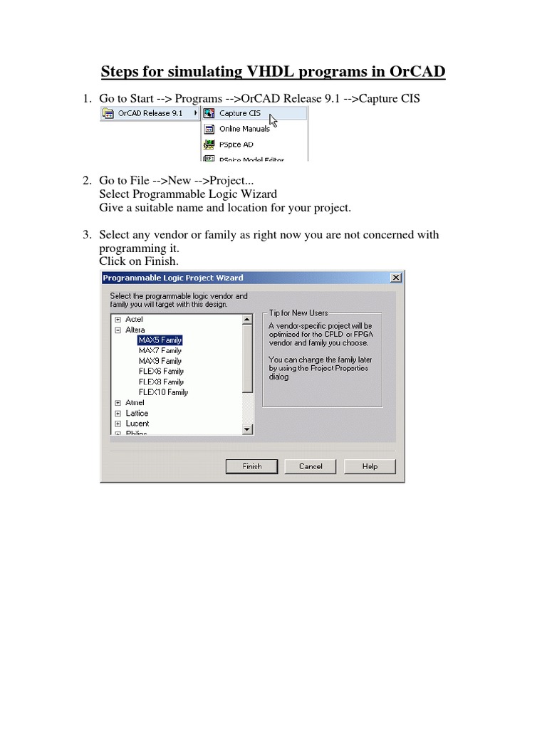 VHDL Simulation Steps in OrCAD | PDF | Vhdl | Digital Technology