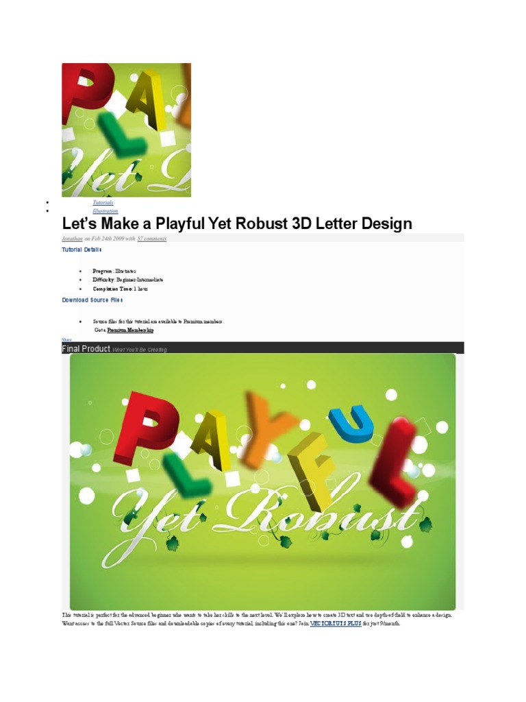 Let's Make A Playful Yet Robust 3D Letter Design: Final Product | PDF