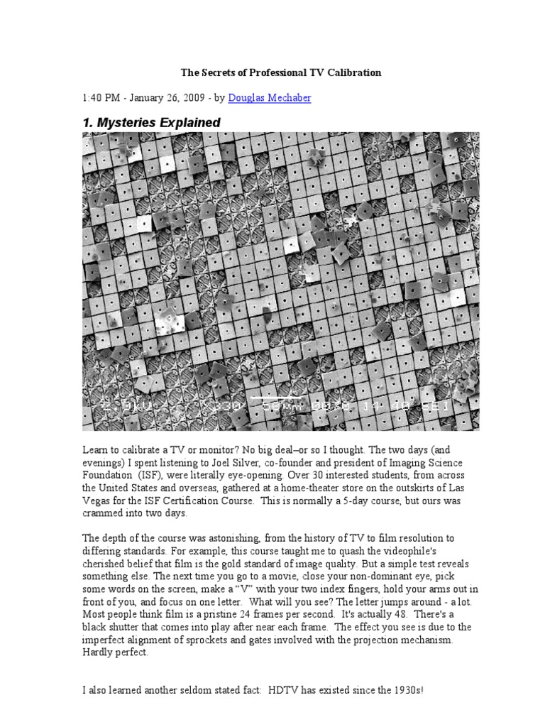 The Secrets of Professional TV Calibration | PDF | Television | Color