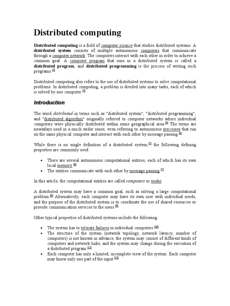 Distributed System Pdf Distributed Computing Areas Of Computer Science