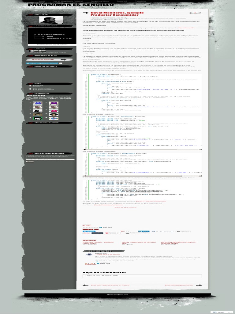 (Java) Monitores, Ejemplo Productor Consumidor - Programar Es Sencillo ...