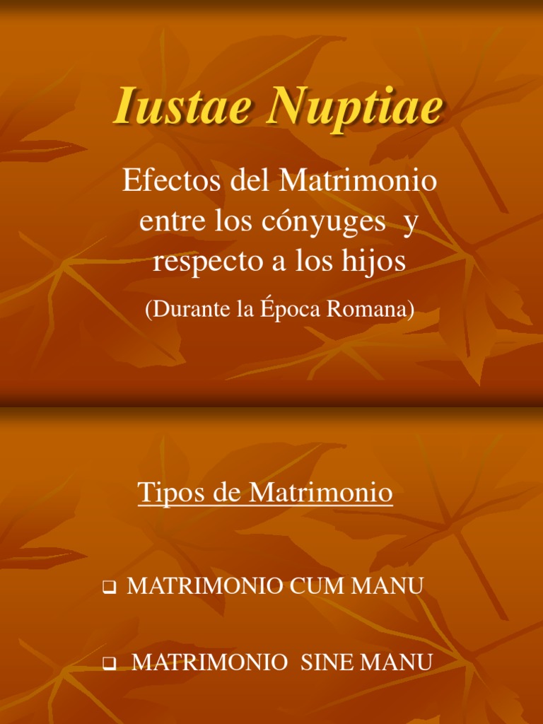 Matrimonio Cum Manu y Sine Manu en Roma | PDF | Matrimonio ...
