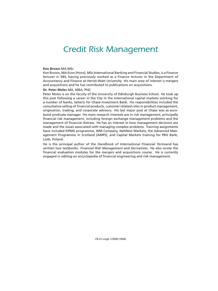 Credit Risk Management | PDF | Credit Risk | Credit (Finance)