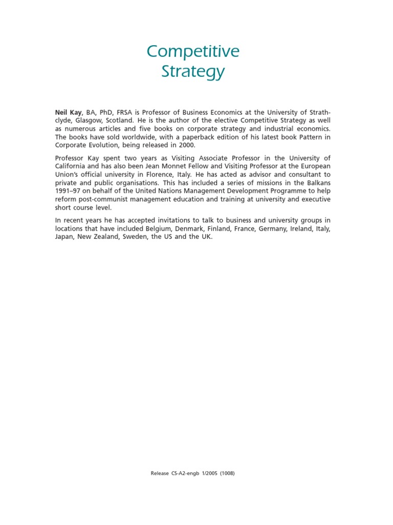 Competitive Strategy | PDF | Organic Farming | Strategic Management