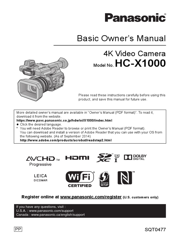 Basic Owner's Manual: 4K Video Camera | PDF | Ac Power Plugs And ...