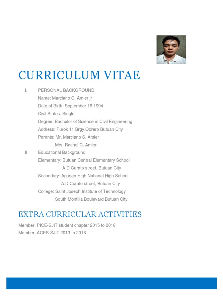 Curriculum Vitae: Extra Curricular Activities | PDF | Academia ...
