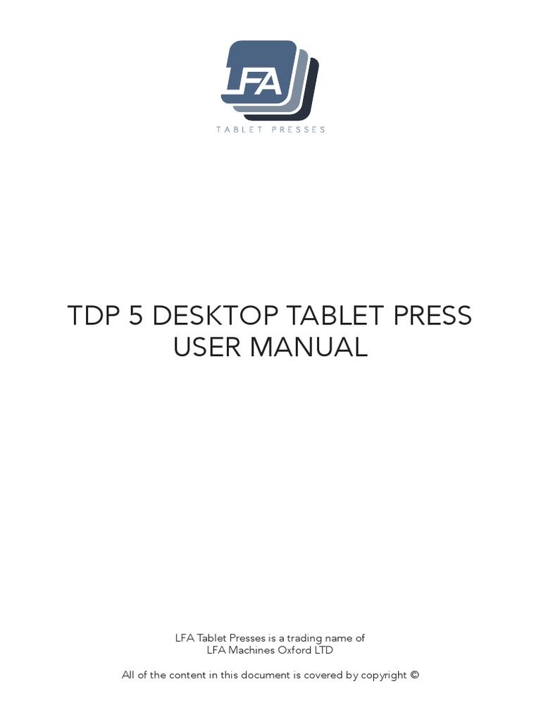 TDP 5 Manual | PDF | Tablet (Pharmacy) | Nut (Hardware)