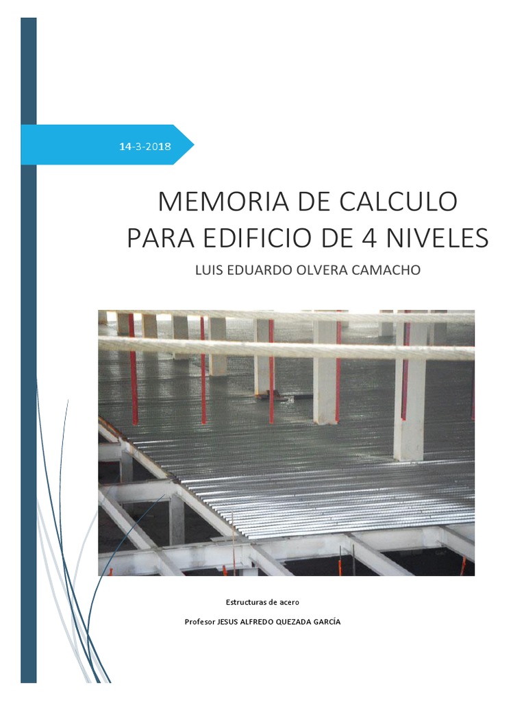 Memoria de Calculo Para Edificio de 4 Niveles | Acero | Ingeniería estructural