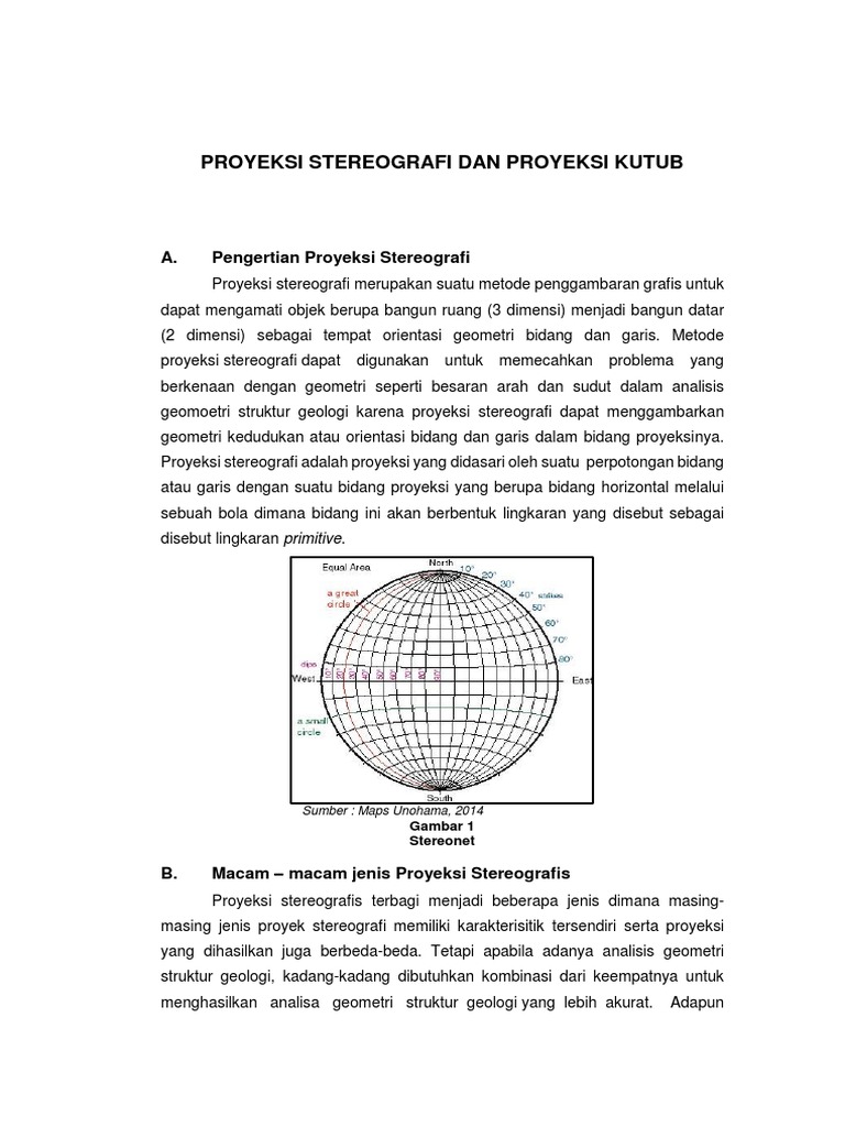 Proyeksi Stereografi dalam Geometri Geologi | PDF