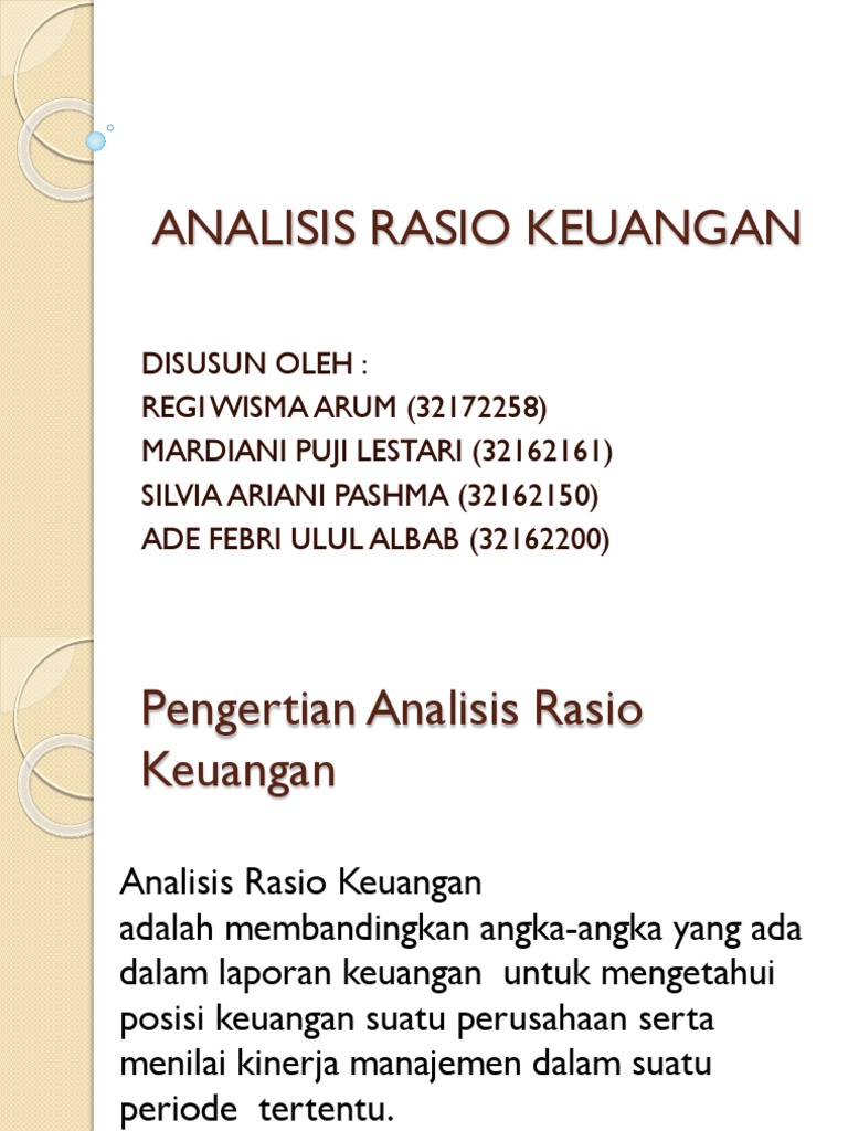 Analisis Rasio Keuangan PPT Presentasi | PDF