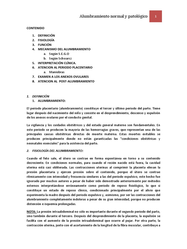 Alumbramiento Normal - H | PDF | Placenta | Parto