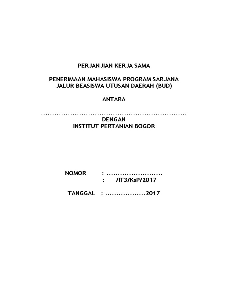 Format SPK Bud Ipb 2017 | PDF