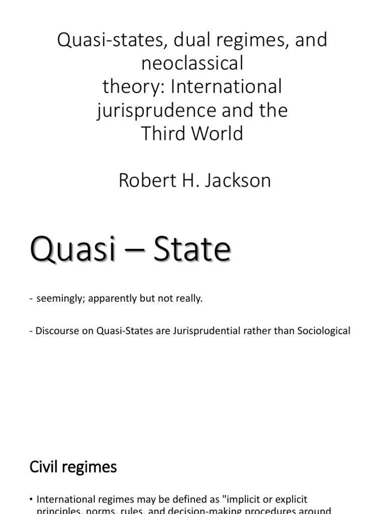 Quasi-States, Dual Regimes, and Neoclassical | PDF