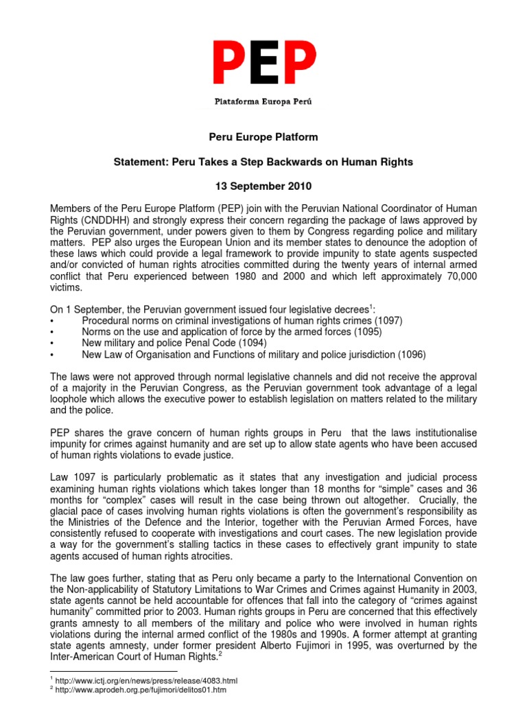 FINAL PEP Statement - Legislative Decrees (130910) | PDF | Crime ...