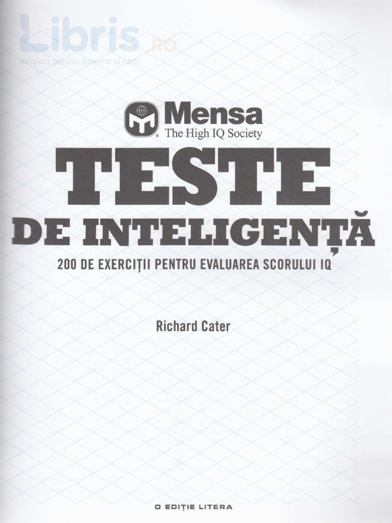 Teste de Inteligenta. Mensa PDF | PDF