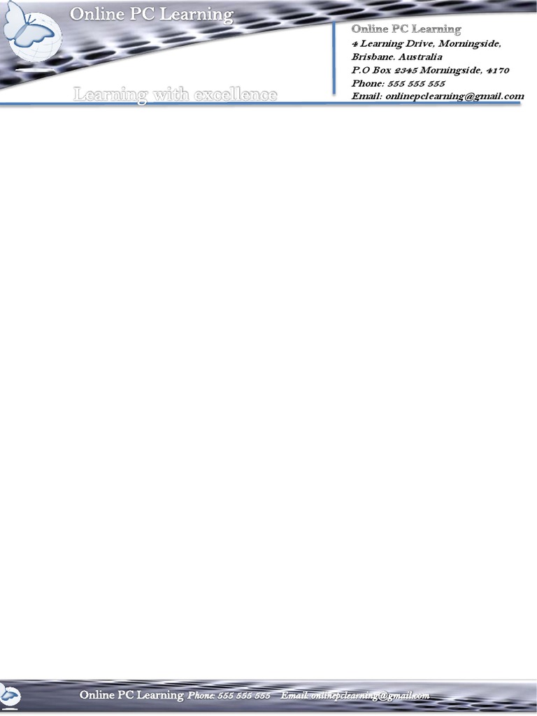 Online PC Learning Letterhead Example 2 | PDF