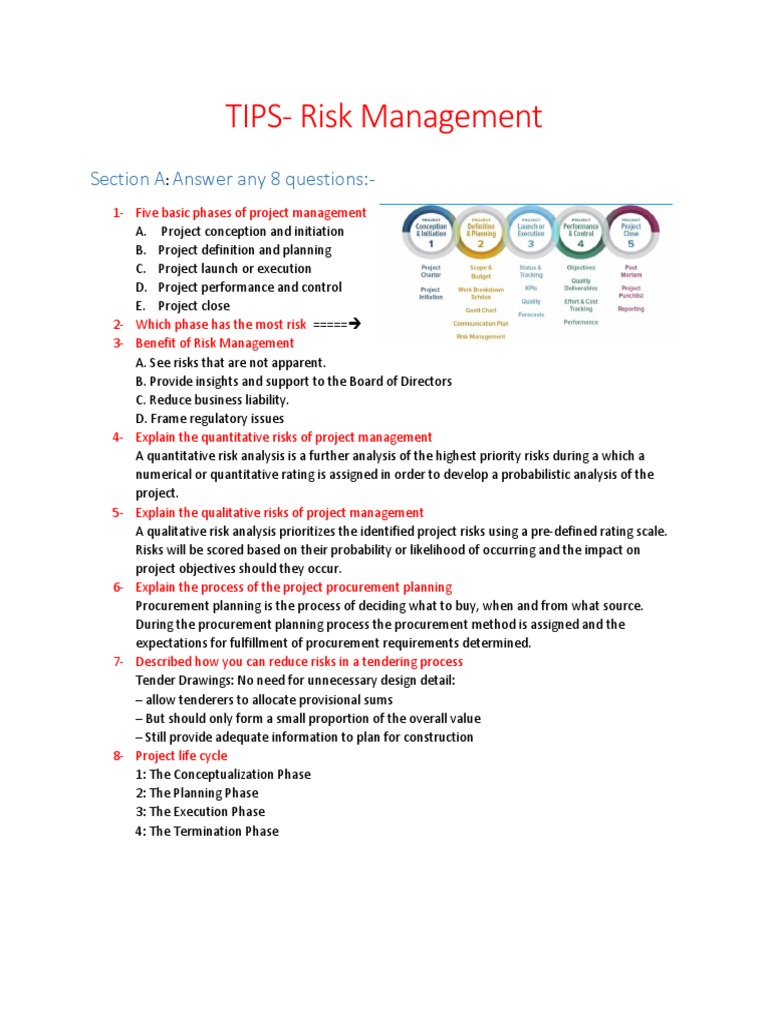TIPS-Risk Management: Section A Answer Any 8 Questions | PDF | Risk ...