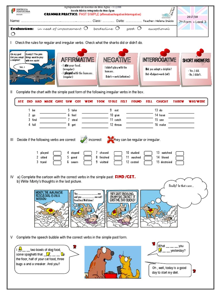 Past Simple: Negative & Interrogative Exercises | PDF | Grammar | Syntax