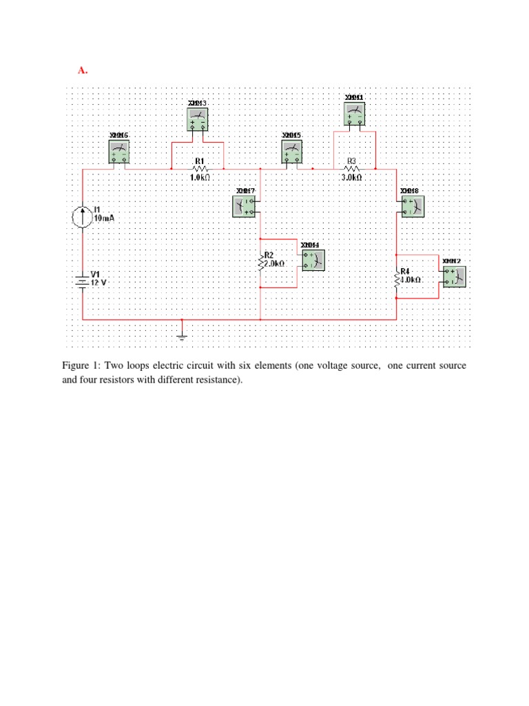 Figure 1: Two Loops Electric Circuit With Six Elements (One Voltage ...