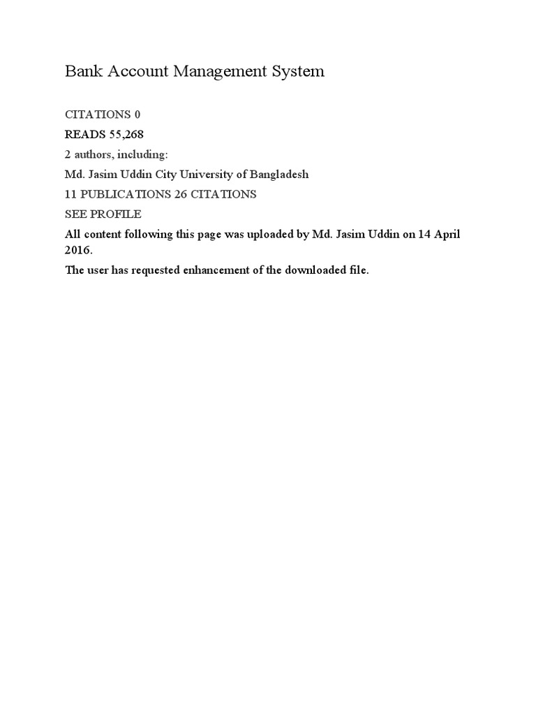 Online Banking Management System | PDF | Online Banking | Banks & Banking