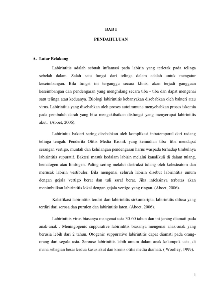 Pemahaman Labirintitis dan Dampaknya | PDF | Sains & Matematika