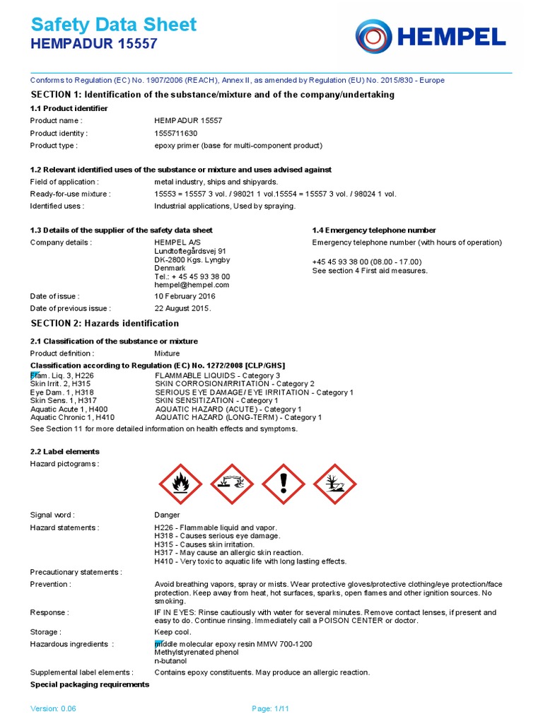 MSDS | Personal Protective Equipment | Toxicity