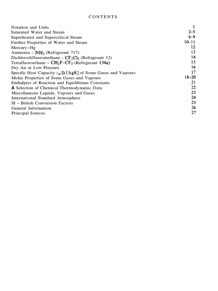 Steam Table | PDF | Chemical Equilibrium | Heat Capacity