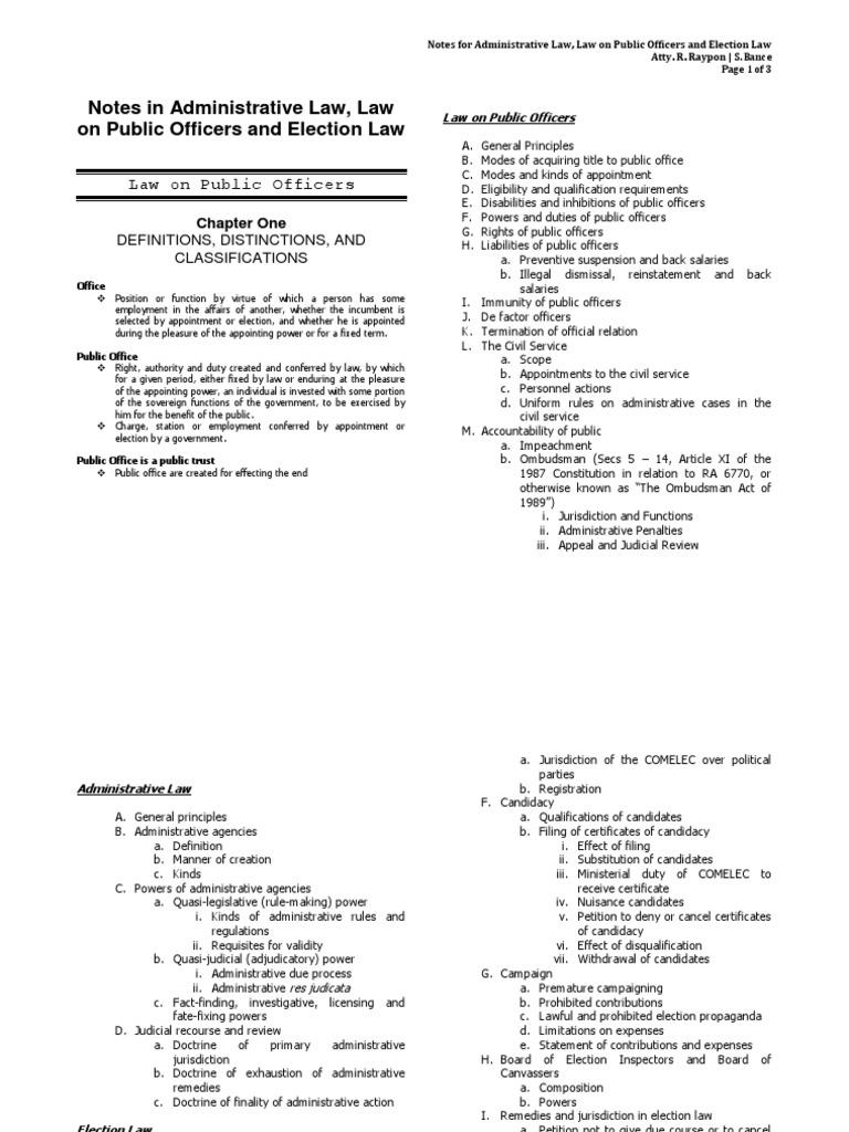 Admin Law Syllabus | PDF | Elections | Commission On Elections ...