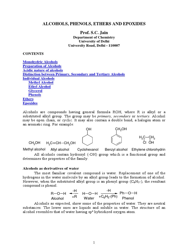Alcohols Phenols PDF | PDF | Alcohol | Ethanol